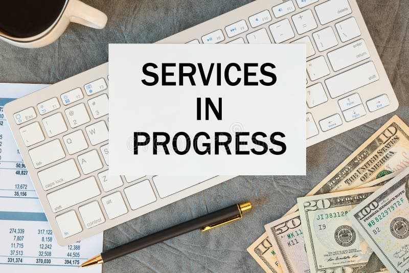 Services in Progress is Written in a Document on the Office Desk ...