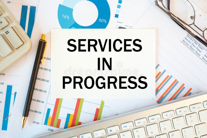 Services in Progress is Written in a Document on the Office Desk ...