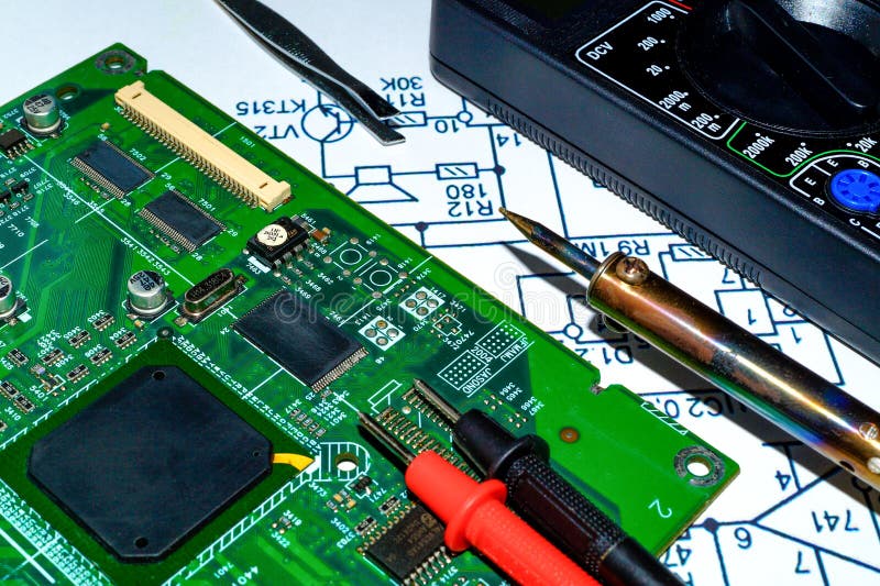 Services and Repair of Electronics, Electronic Boards. Stock Photo ...