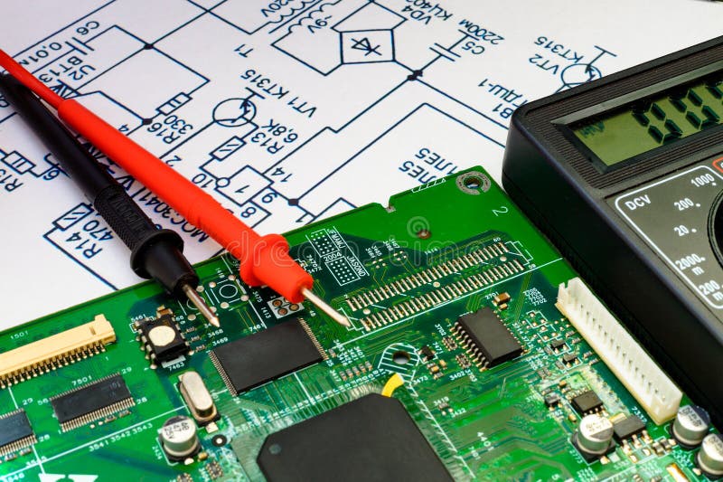 Services and Repair of Electronics, Electronic Boards. Stock Photo ...