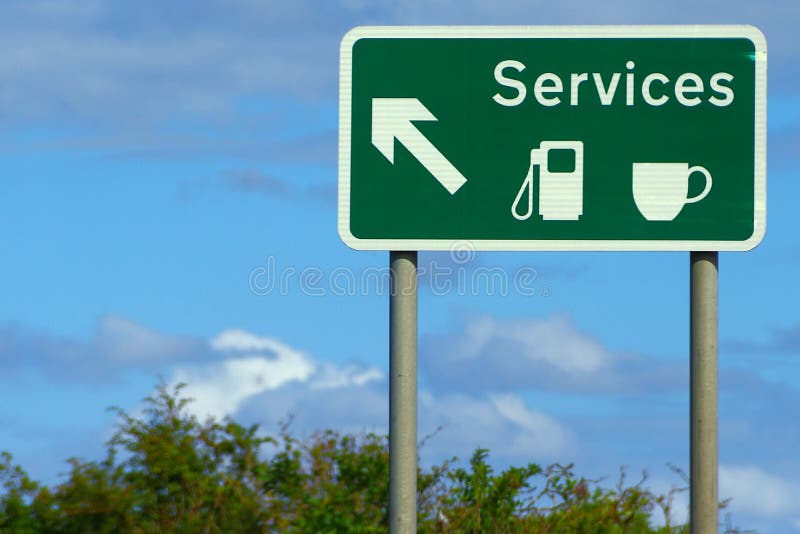 Services Road Sign stock image. Image of station, english - 39410561