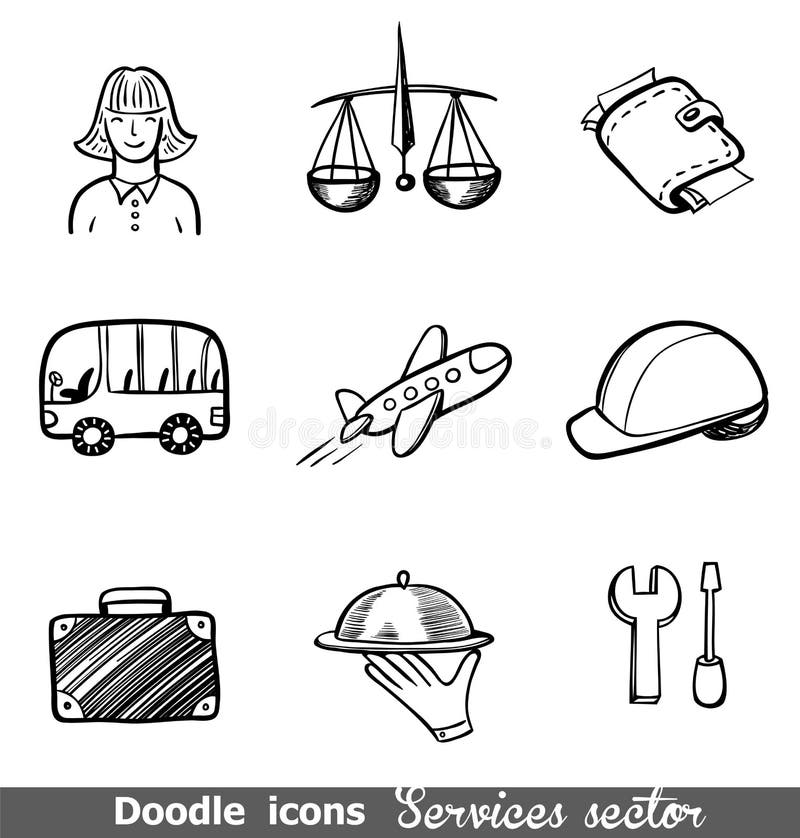 Services sector icons stock vector. Illustration of isolated - 65185883