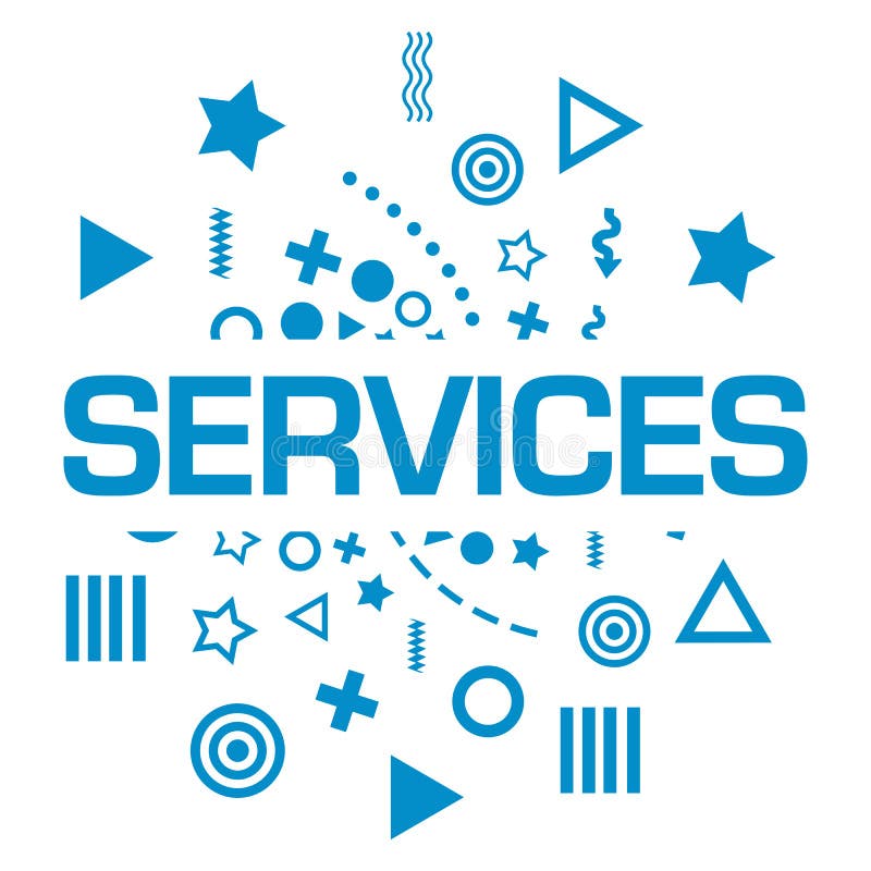 Services Blue Box Technology Symbols Up Down Stock Illustration ...