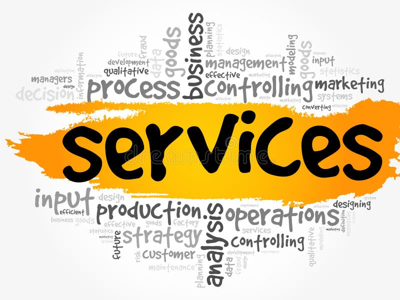 SERVICES Word Cloud Collage Stock Illustration - Illustration of cloud ...