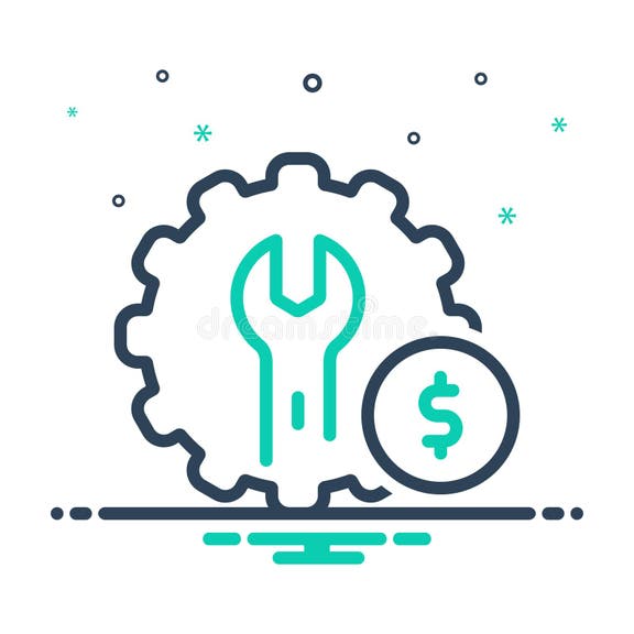 Mix Icon for Servicing Costs, Servicing and Repair Stock Vector ...