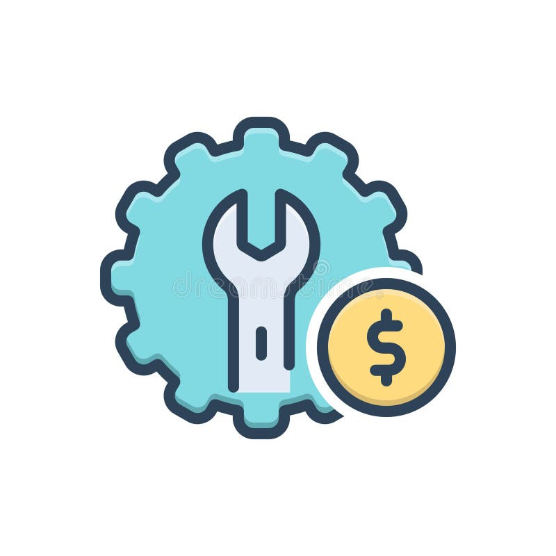 Color Illustration Icon for Servicing Costs, Servicing and Repair Stock ...
