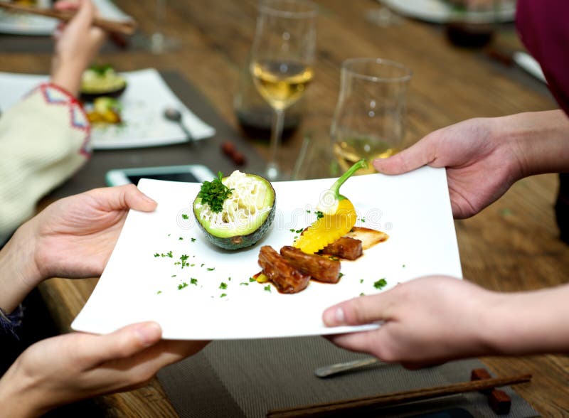Servicing gourmet food stock photo. Image of table, avocado - 36433344