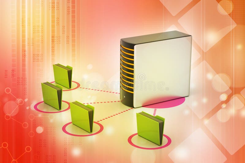 Servidor Con La Carpeta De Archivos Stock de ilustración - Ilustración ...