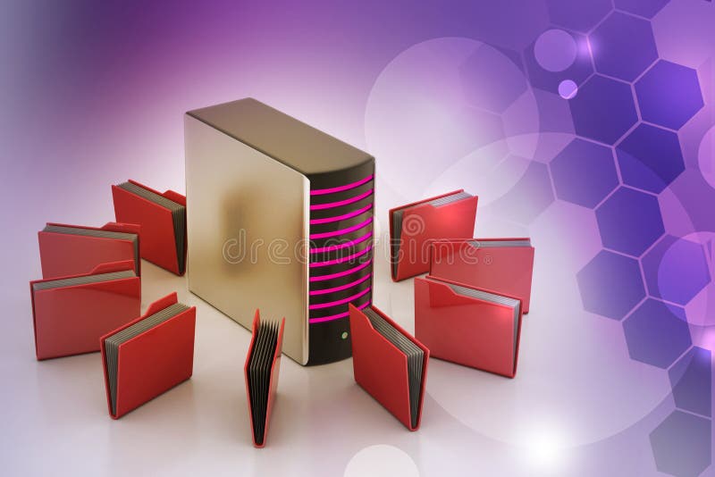 Servidor Con La Carpeta De Archivos Stock de ilustración - Ilustración ...