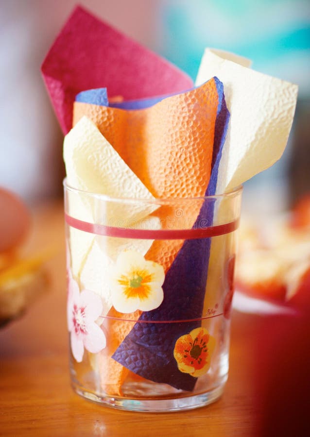Serviettes stock image. Image of flowers, glass, wipes - 36532431
