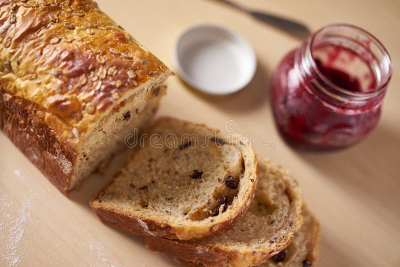 Serving for Breakfast or Tea Time with Sliced Bread Stock Photo - Image ...