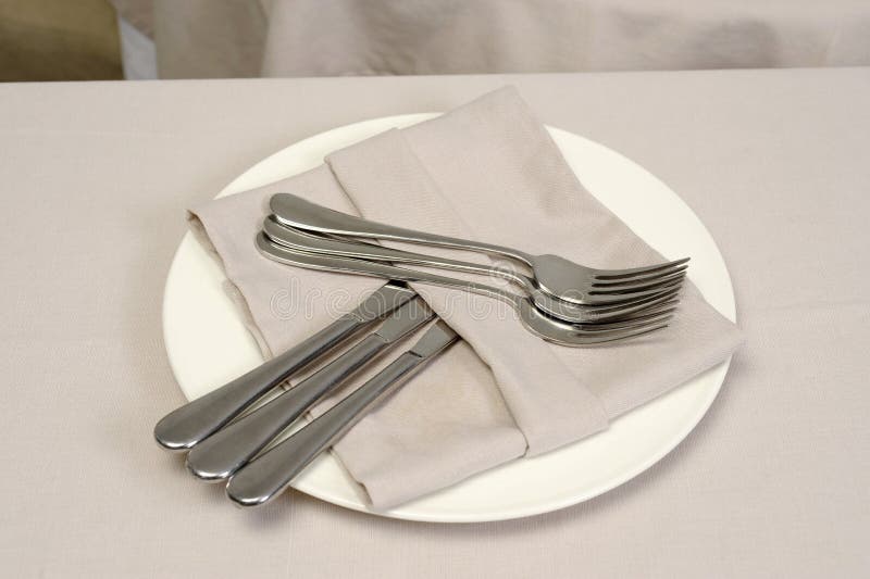 Serving cutlery stock image. Image of crossed, crockery - 23707563