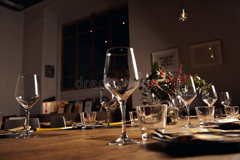 Serving dinner table set stock image. Image of luxury - 84738471