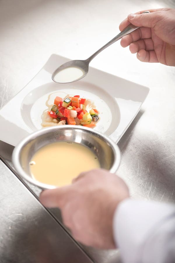 Serving the dish. stock photo. Image of view, serving - 33968768