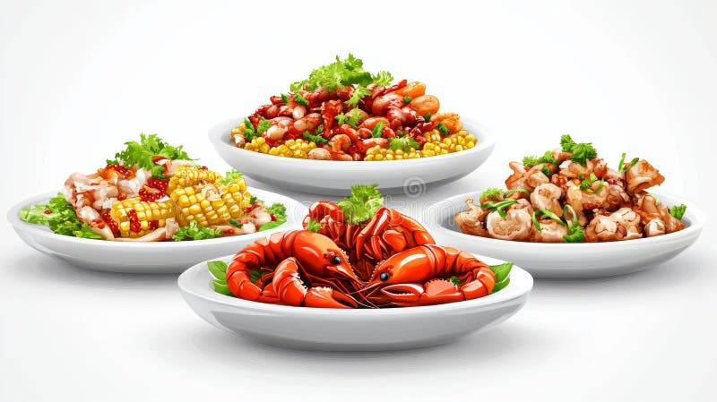A Serving Dish Displaying a Seafood Dinner Platter with a Multitude of ...