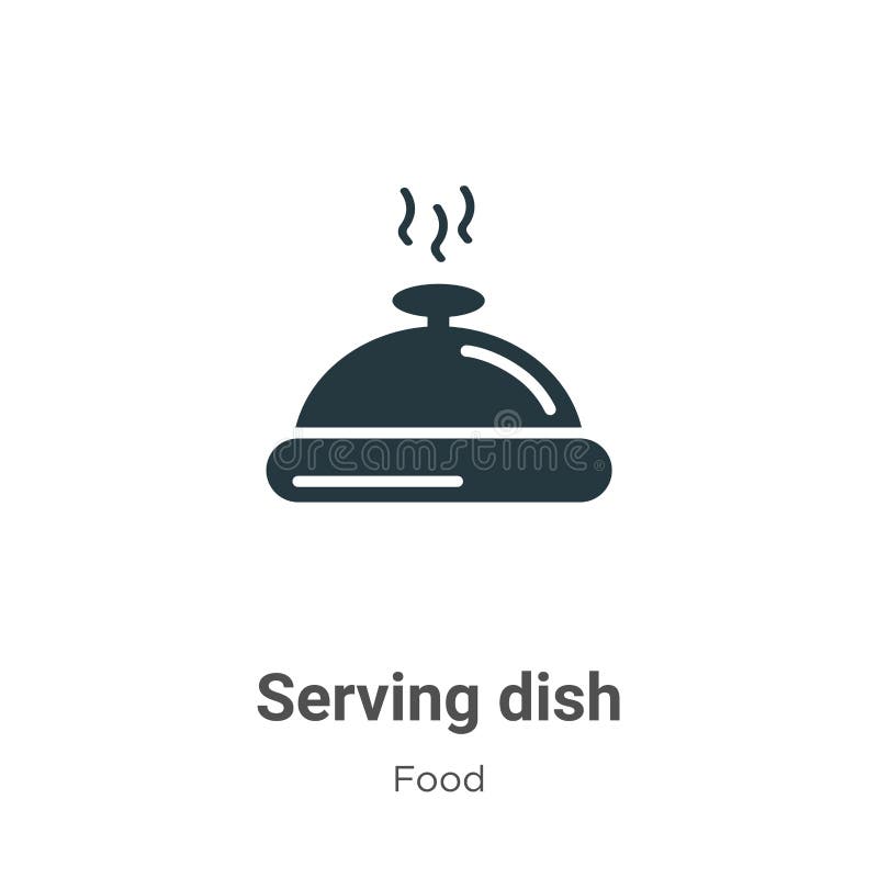 Food Serving Vector Icon on White Background. Flat Vector Food Serving ...