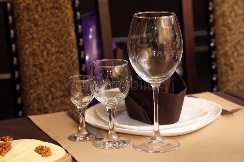 Serving Dishes on the Table in the Restaurant Stock Image - Image of ...