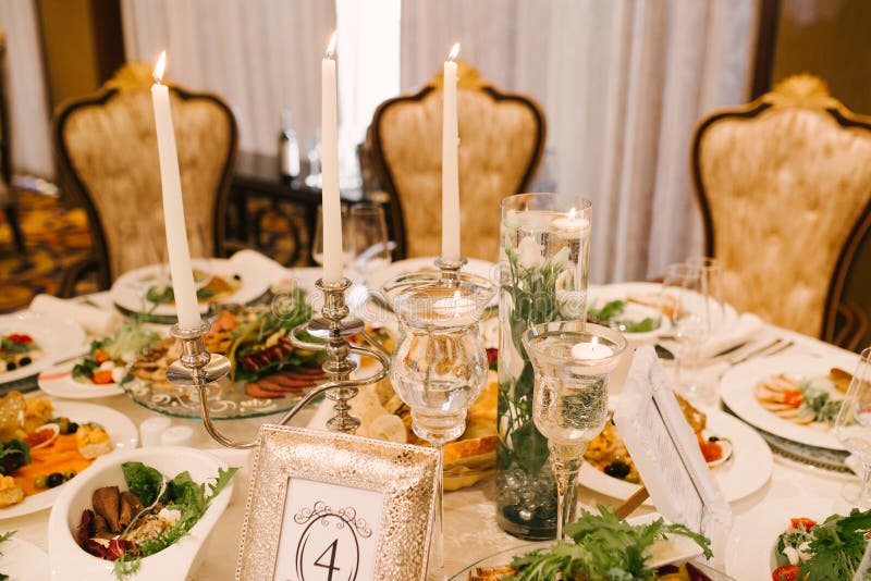 Serving a Festive Guest Wedding Table in a Classic Style Stock Image ...