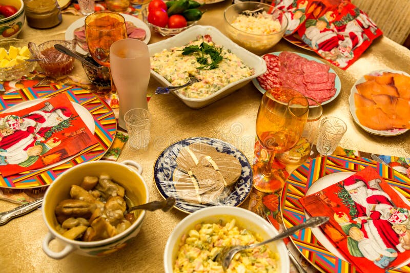 Serving of the Festive Table Stock Image - Image of holiday, background ...