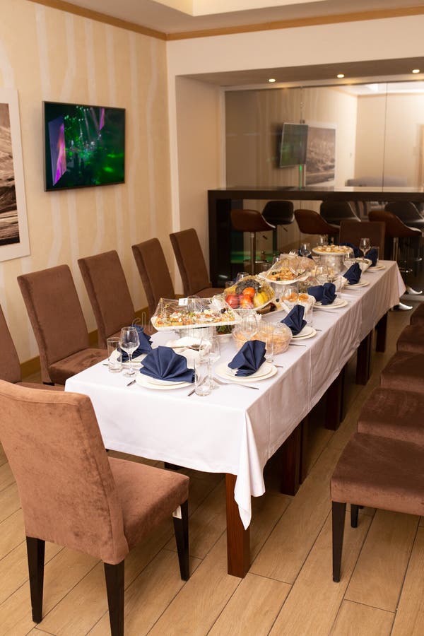 Serving the Festive Table. Preparation of the Banquet for the Holiday ...