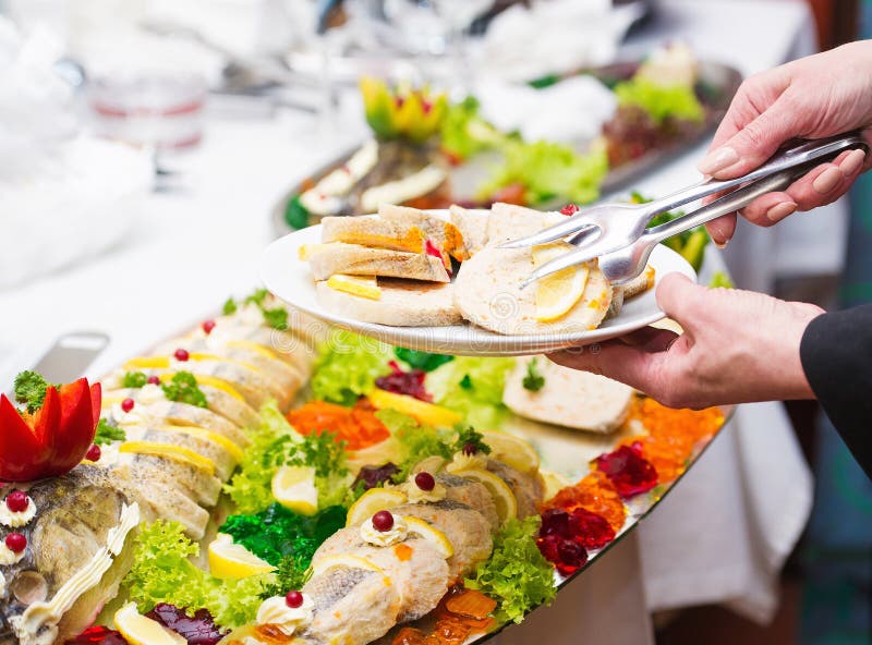 Serving fish in aspic stock photo. Image of snack, jelly - 91167060