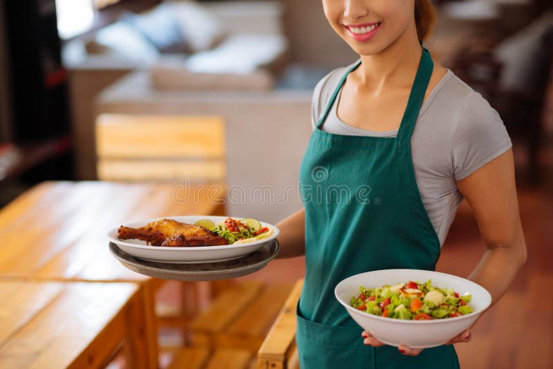 Serving food stock photo. Image of portrait, smiling - 53462236
