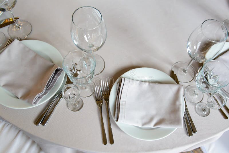 Restaurant Utensil on the Table Stock Photo - Image of event, luxury ...