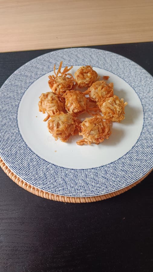 Serving of Fried Food on a Plate Stock Photo - Image of food, serving ...