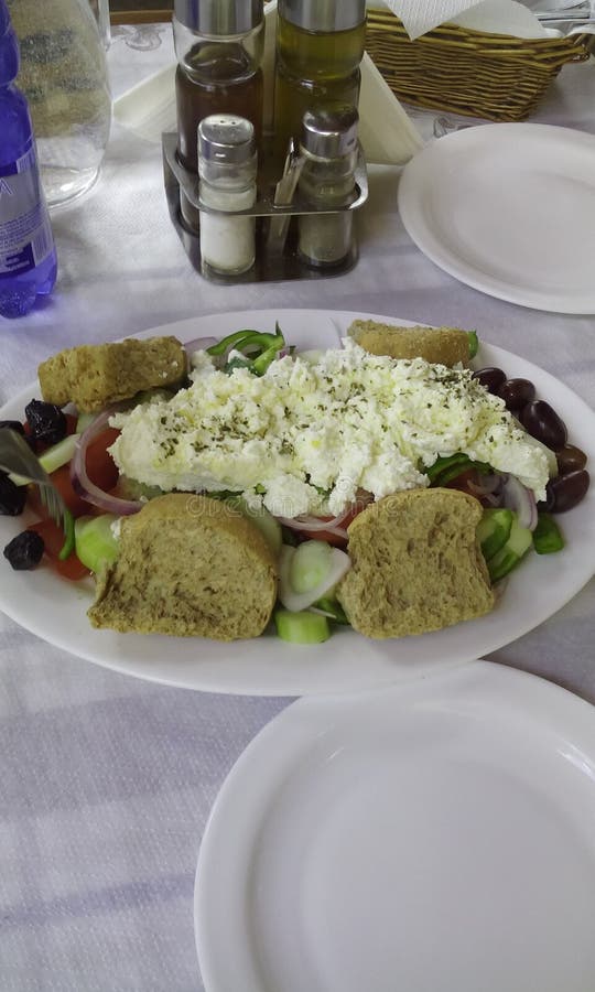 Greek table setting stock image. Image of food, greece - 11137431
