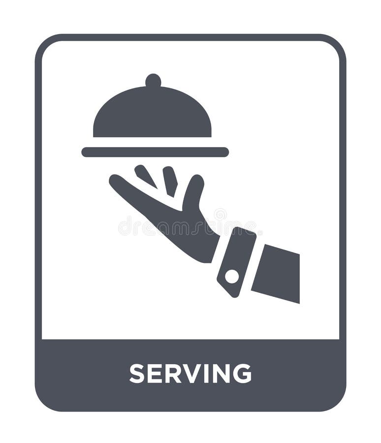 Serving Icon in Trendy Design Style. Serving Icon Isolated on White ...