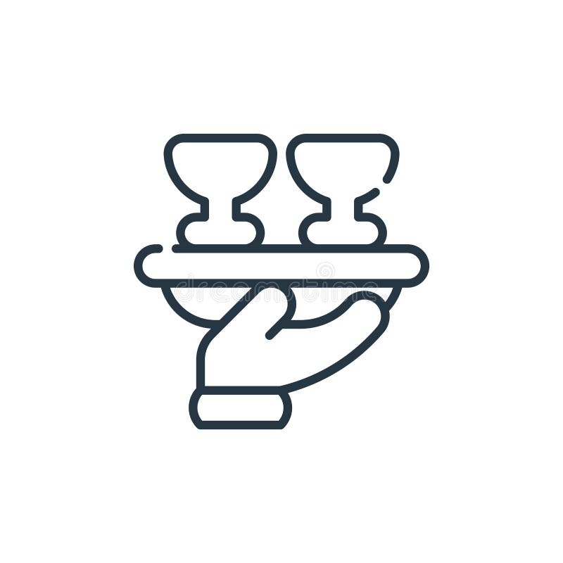 Serving Icon Vector from Party and Celebration Concept. Thin Line ...