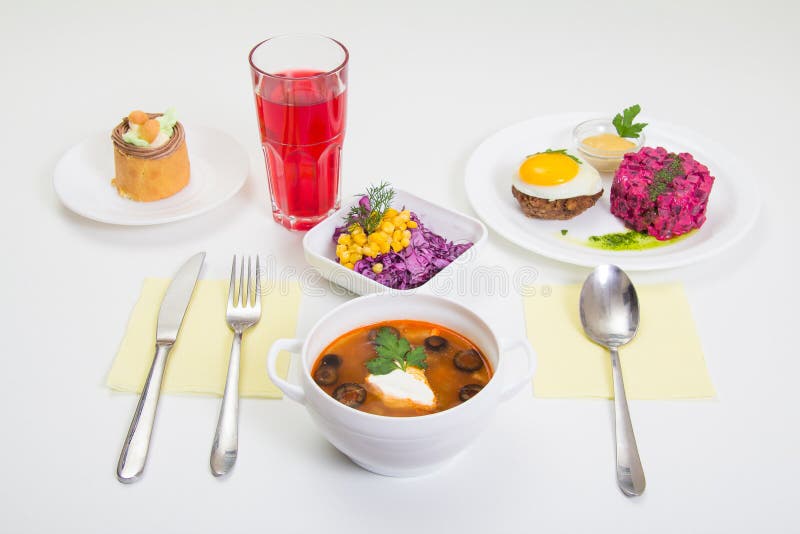 Serving lunch stock photo. Image of olive, corn, dill - 70137240