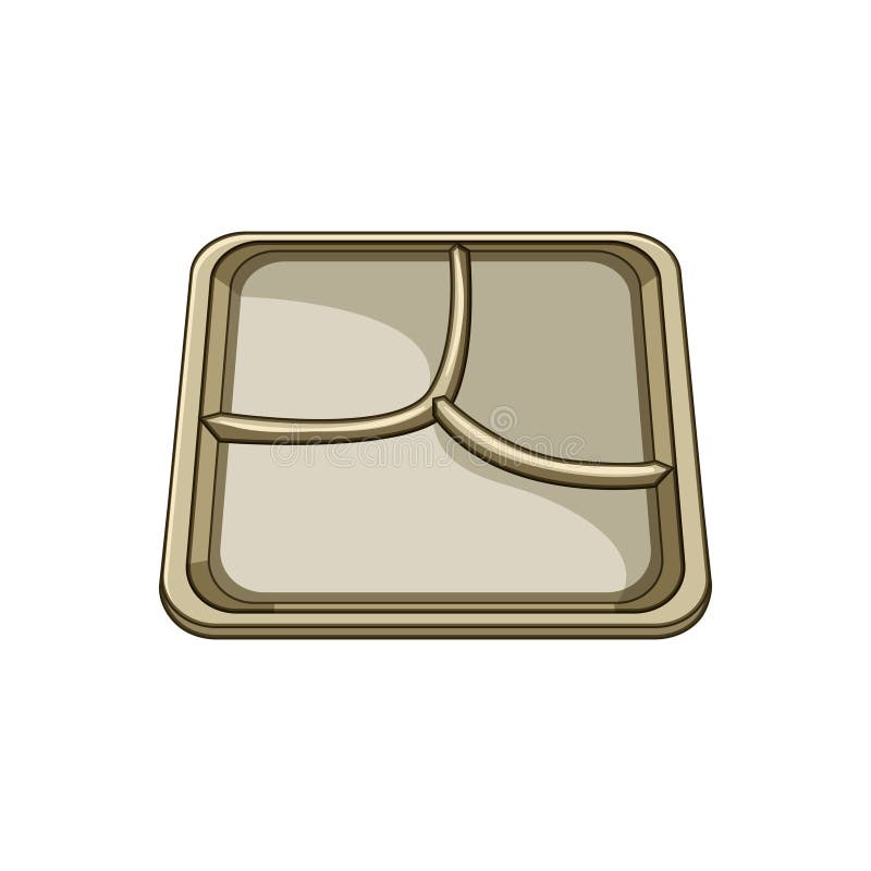 Serving Multi Section Meal Tray Cartoon Vector Illustration Stock ...