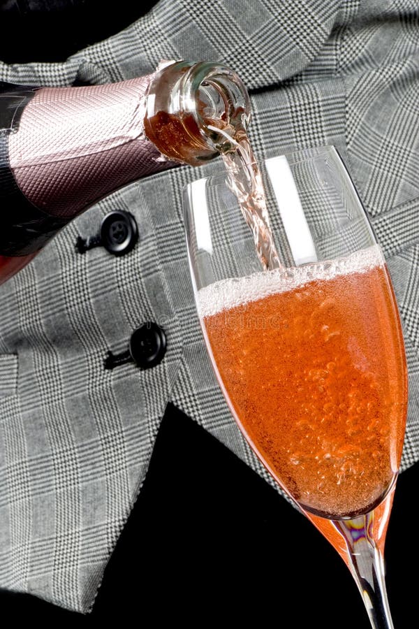 Serving Pink Champagne stock image. Image of female, sparkling - 7078225