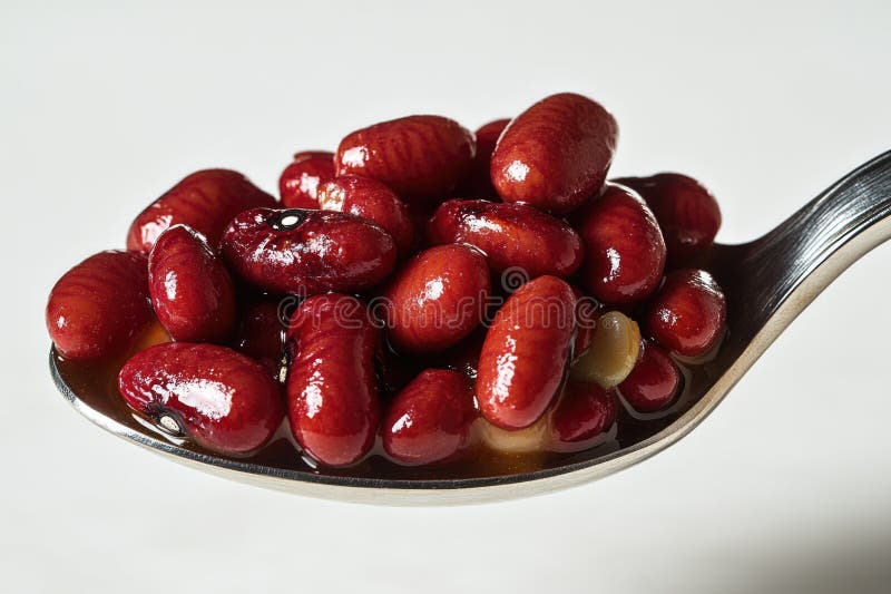 A Serving of Red Beans on a Clean White Surface, Ready for Use or ...