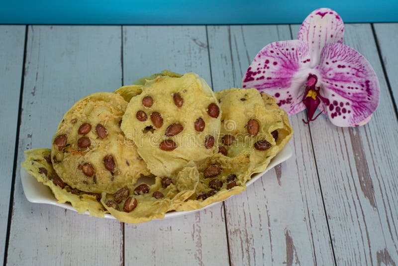 A serving of rempeyek stock photo. Image of dish, fresh - 220964448