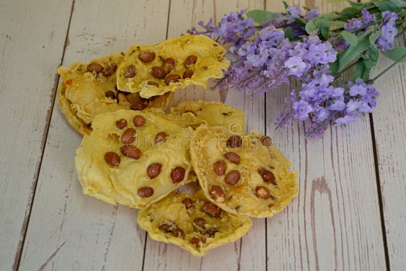 A serving of rempeyek stock photo. Image of ingredient - 220964454