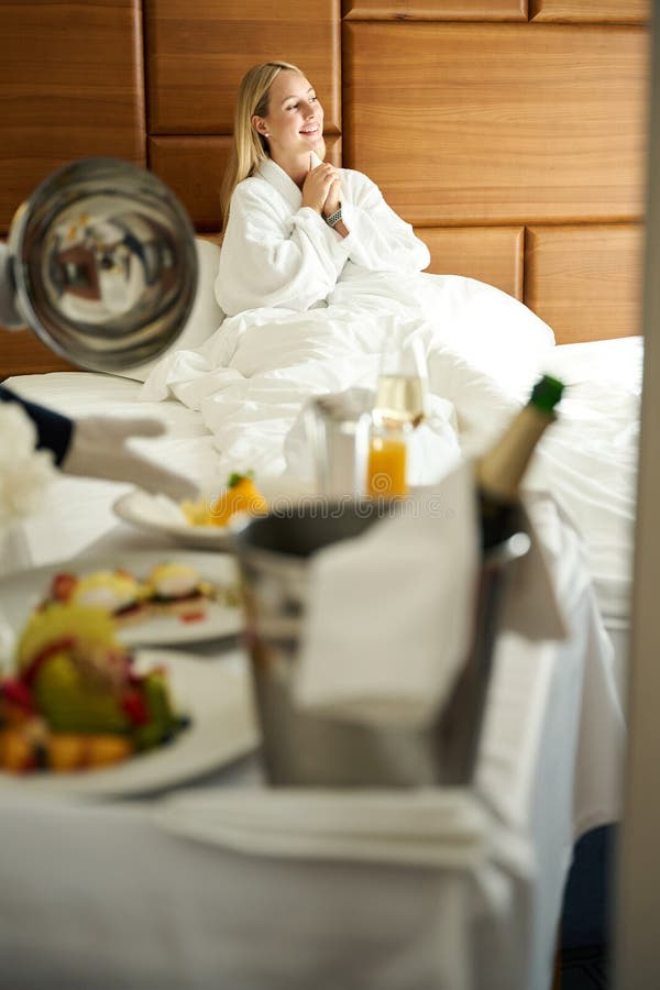 Serving Restaurant Breakfast in Hotel Room Stock Photo - Image of ...