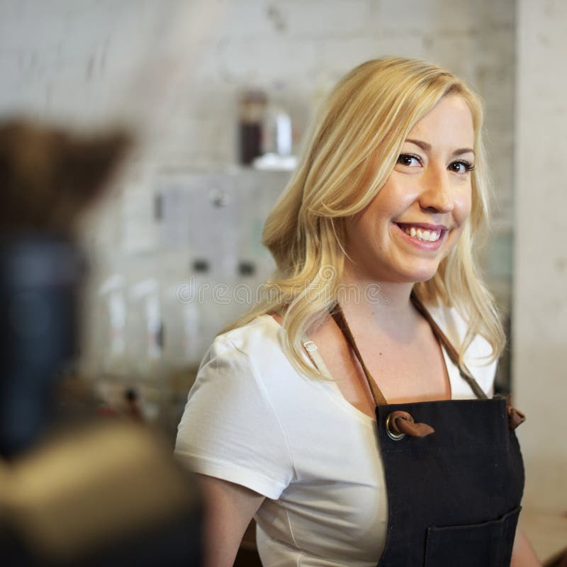 Serving Service Staff Customer Service Cafe Concept Stock Image - Image ...