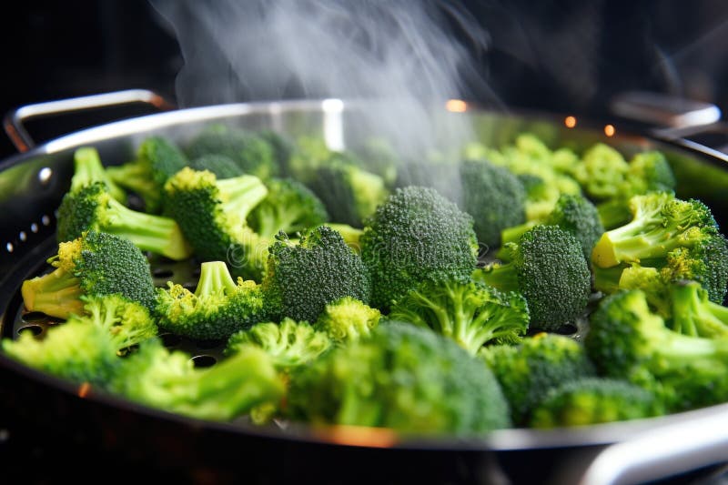 Serving Smoked Broccoli from a Pan Stock Illustration - Illustration of ...
