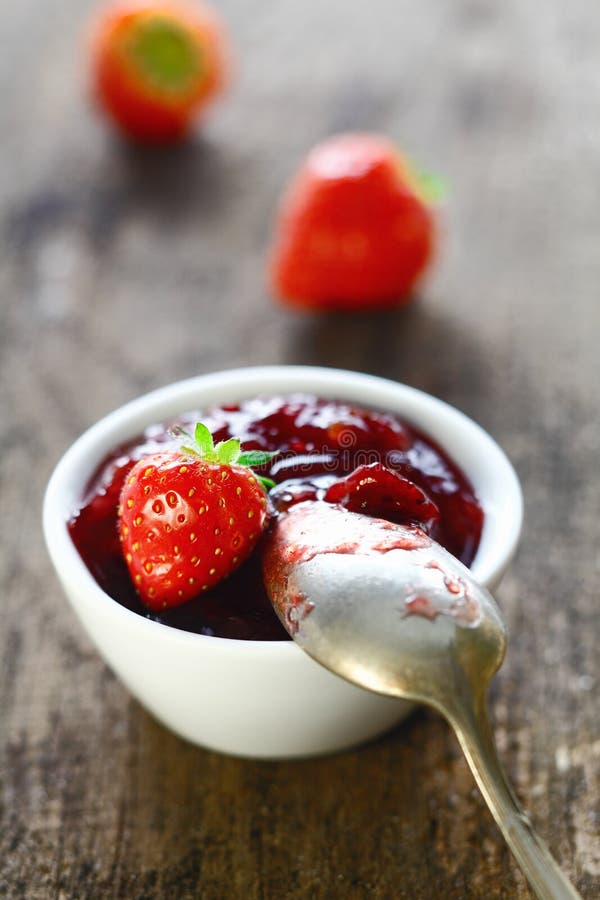 Serving of strawberry jam stock image. Image of rural - 29121999