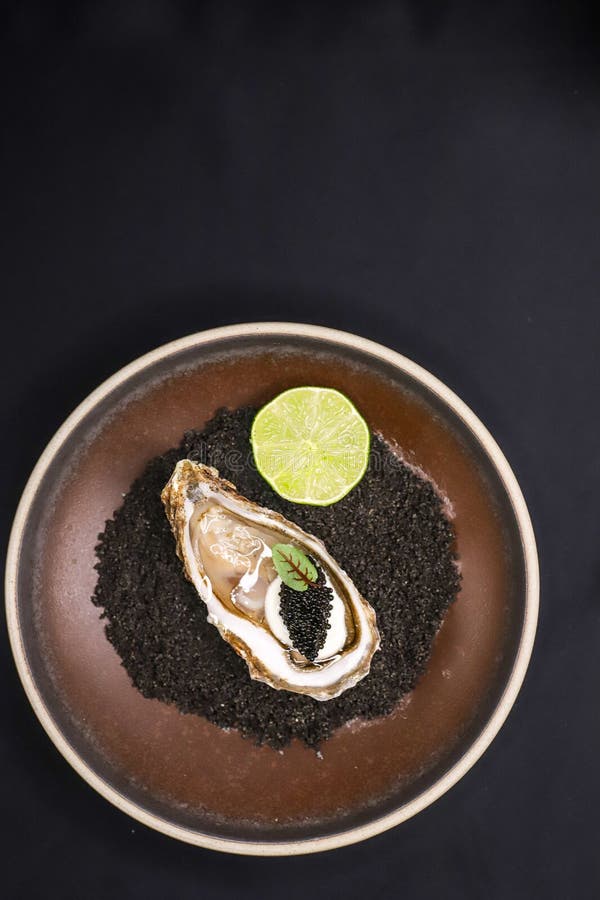 Serving Suggestion of Fresh Raw Oysters Stock Photo - Image of product ...
