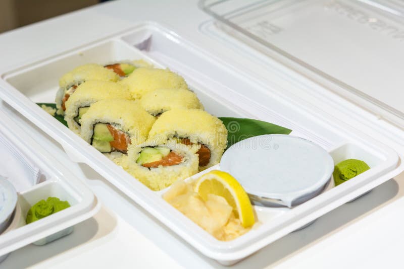 Serving sushi stock photo. Image of salmon, asian, japanese - 90475874