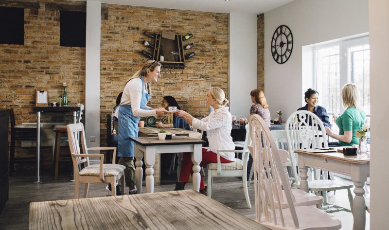 Serving Tea in Cafe stock image. Image of drinks, luxury - 90273533