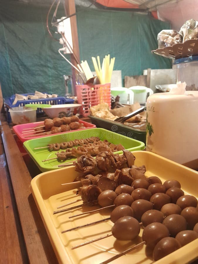 Serving the Traditional Angkringan Menu Which is Sold at Night Stock ...