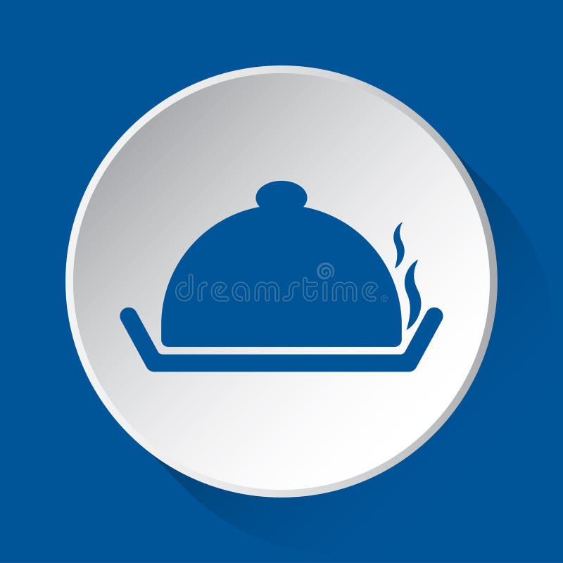 Serving Tray with Lid - Blue Icon on White Button Stock Vector ...