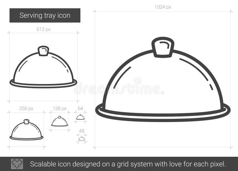 Serving tray line icon. stock vector. Illustration of culinary - 93881803