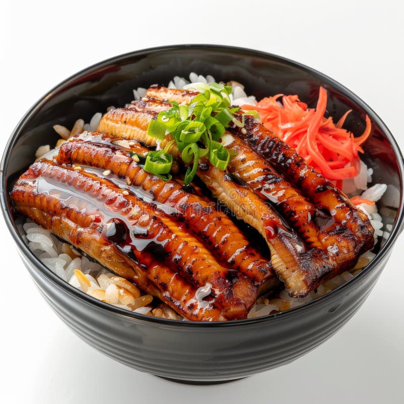 A Serving of Unagi Don, Grilled Eel Over a Bed of Rice, Drizzled with ...