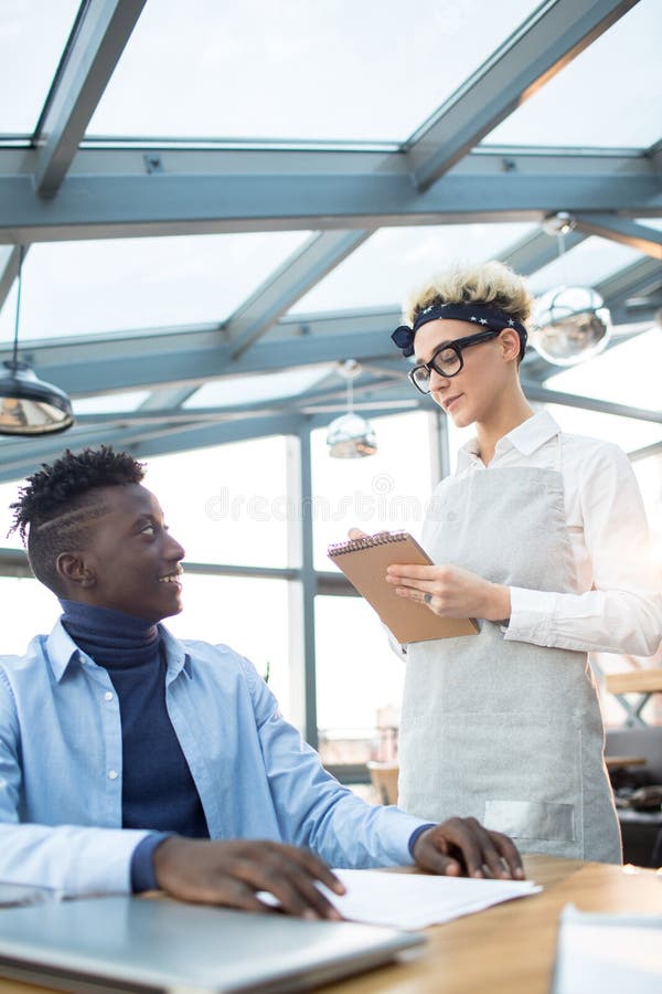 Serving visitor stock image. Image of uniform, bistro - 110144325