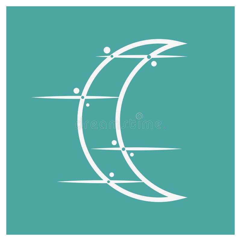 Abstract Crescent Moon stock illustration. Illustration of moonlight ...